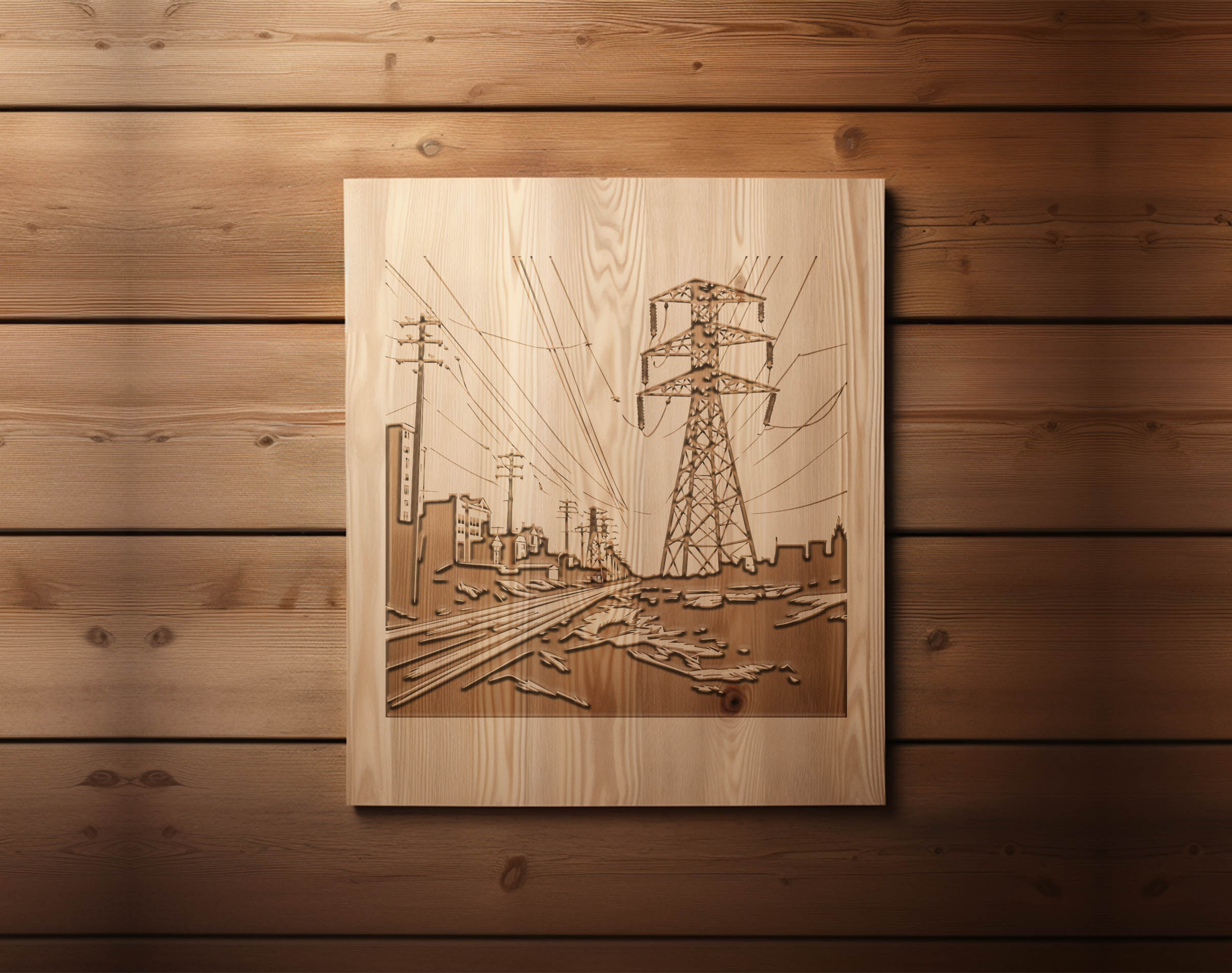 Power Lines Electric Transmission Cable Utility Pole Grid - Etsy