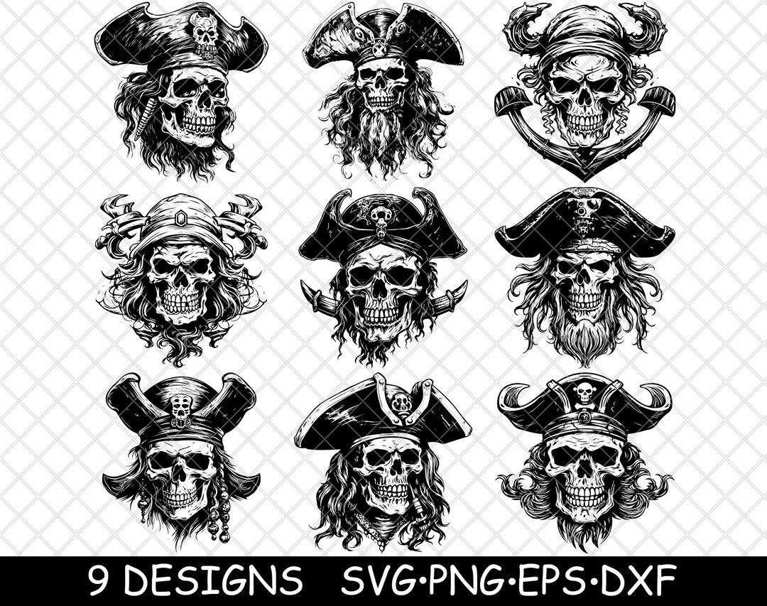 Pirate Head Skull Captain Face Skeleton Blackbeard Board Coaster Black ...