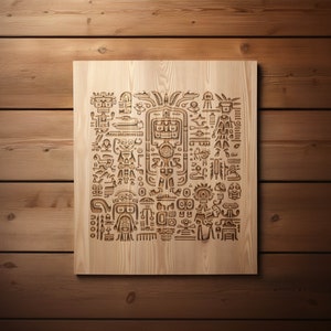 Aztec Hieroglyphs Art Symbols Writing Ritual Mexican Png,svg,eps,cricut ...