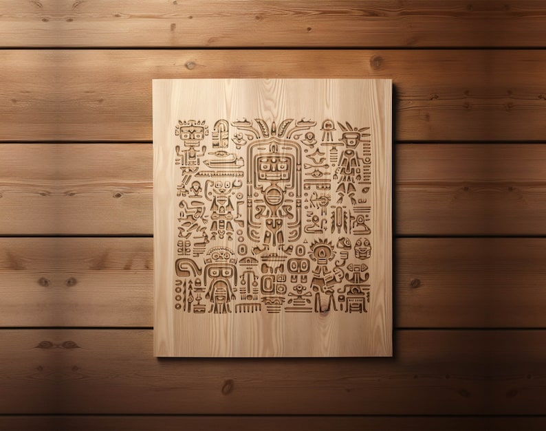 Aztec Hieroglyphs Art Symbols Writing Ritual Mexican Png,svg,eps,cricut ...