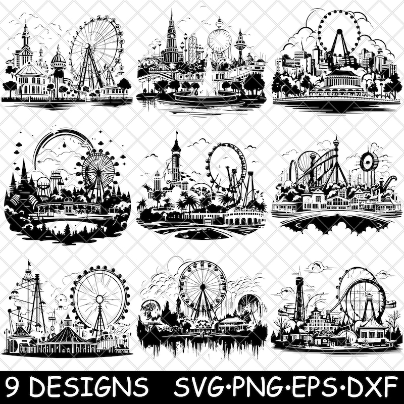 Amusement Park Svg - Etsy