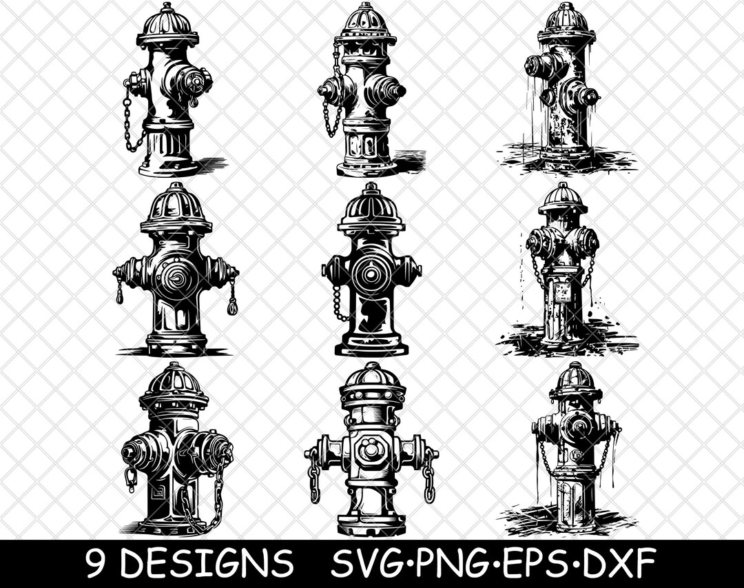 Fire Hydrant Water Supply Valve Streetside Public Safety Laser File SVG ...
