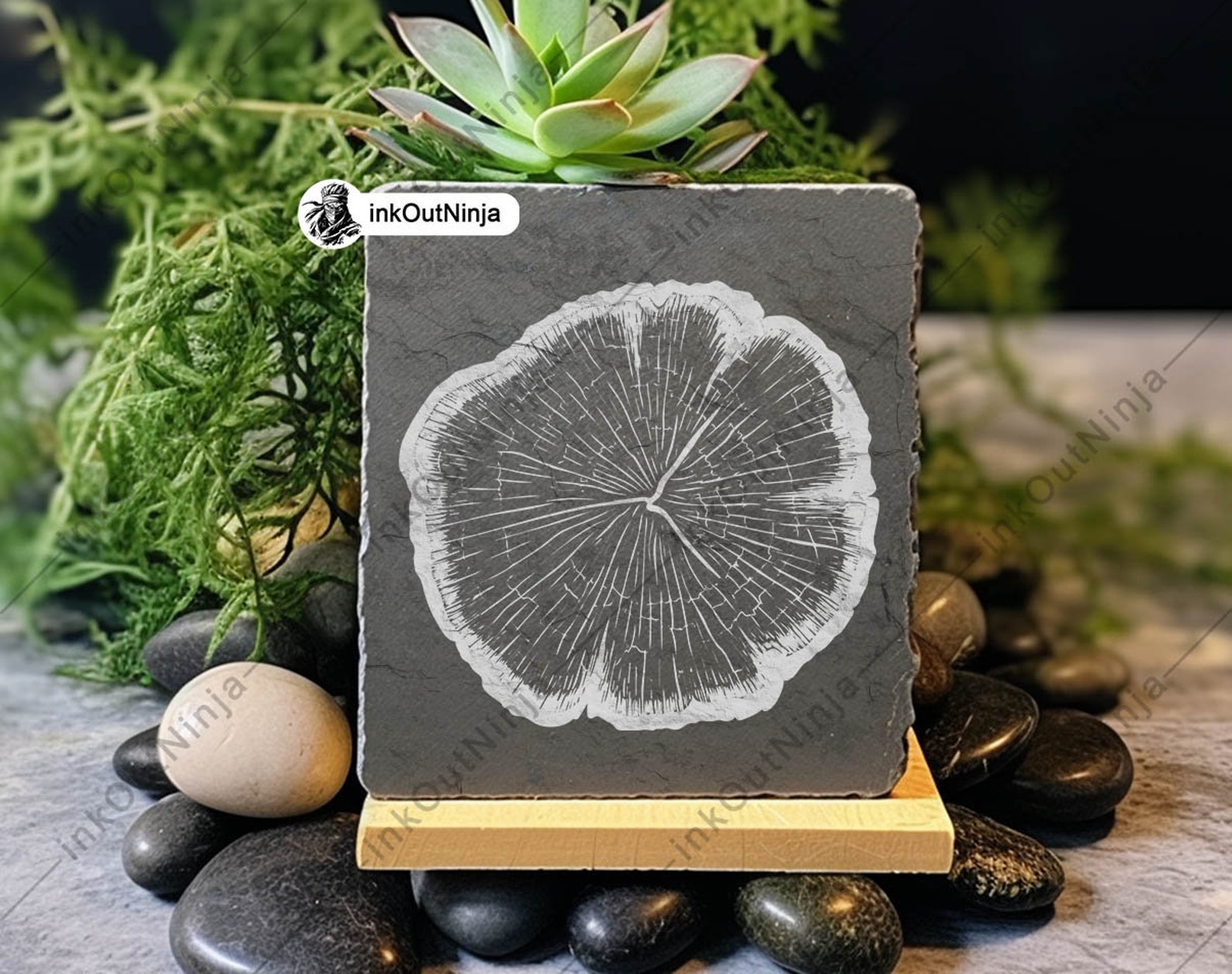 Circular Wood Slice Tree Disc Round Slab Piece Cut Log Bark Laser File ...