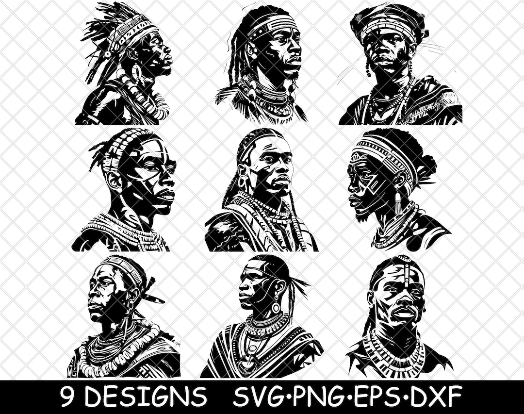 Indigenous African Man Native Tribal Black Male Afro Coaster Black ...