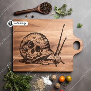 Snail Skull Shell Creepy Crawler Gothic Horror Halloween Laser File SVG ...