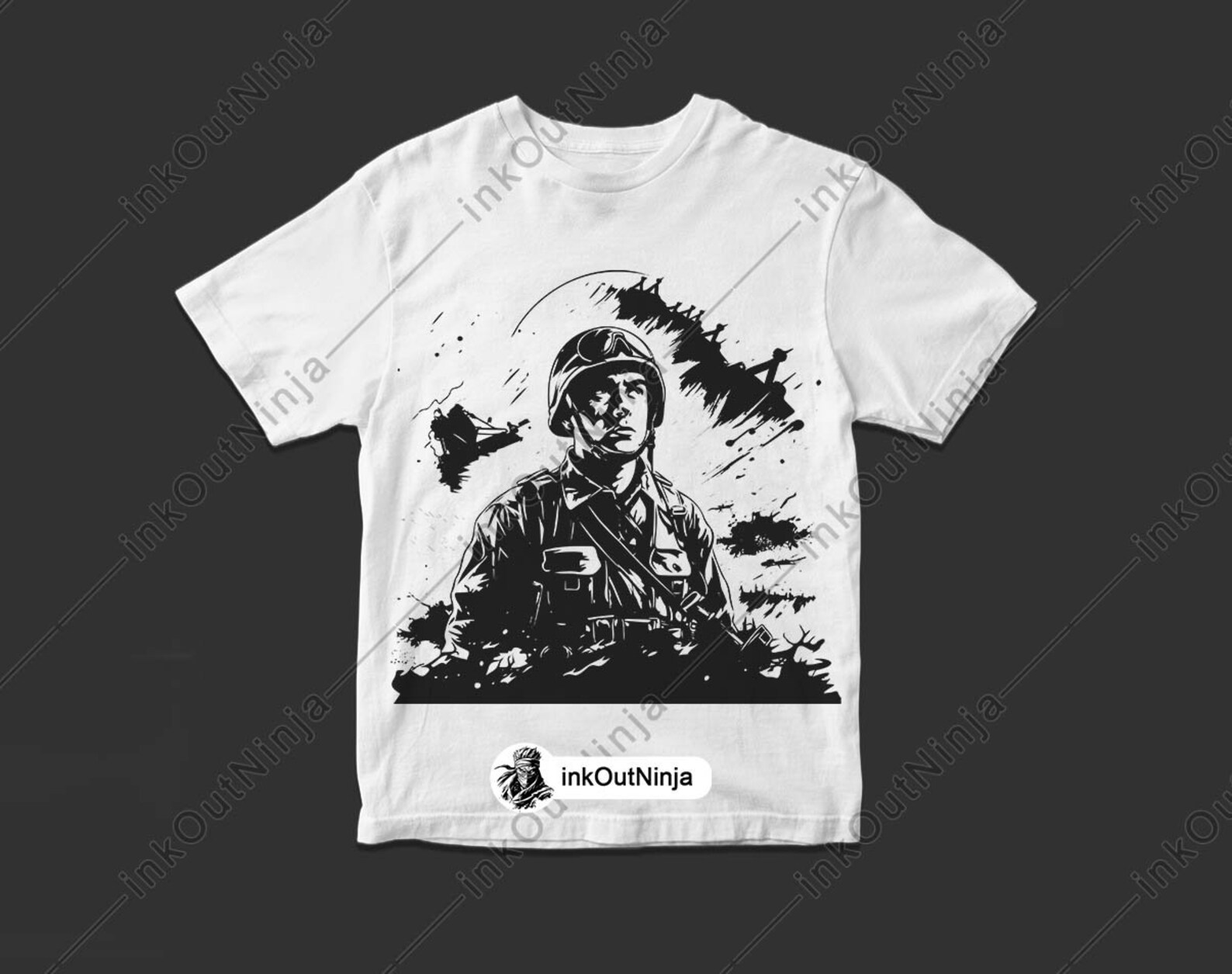WWII Soldier Battle Scene Vector Bundle | Military War Art for Stickers ...
