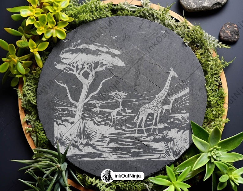 Safari Landscape Bundle African Savanna Acacia Plains Wildlife Scenery ...