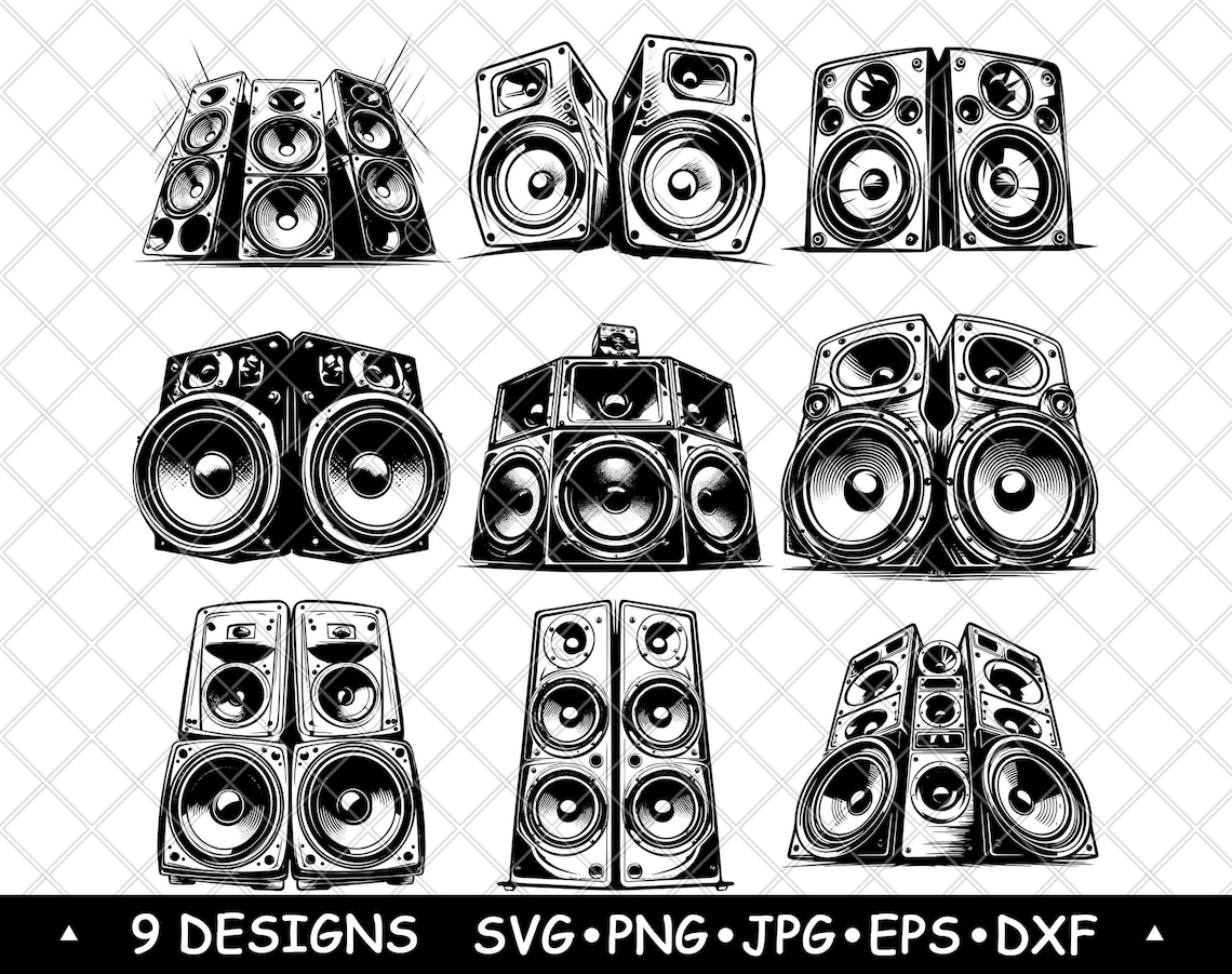 Speaker Sound System Audio Device Studio Pro Bluetooth Laser File SVG ...