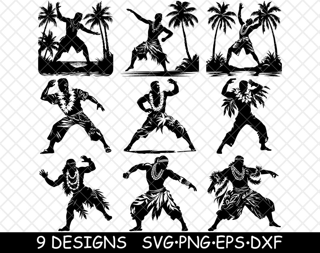 Polynesian Hawaiian Hula Male Dance Tahitian Samoan Native Maori Svg ...