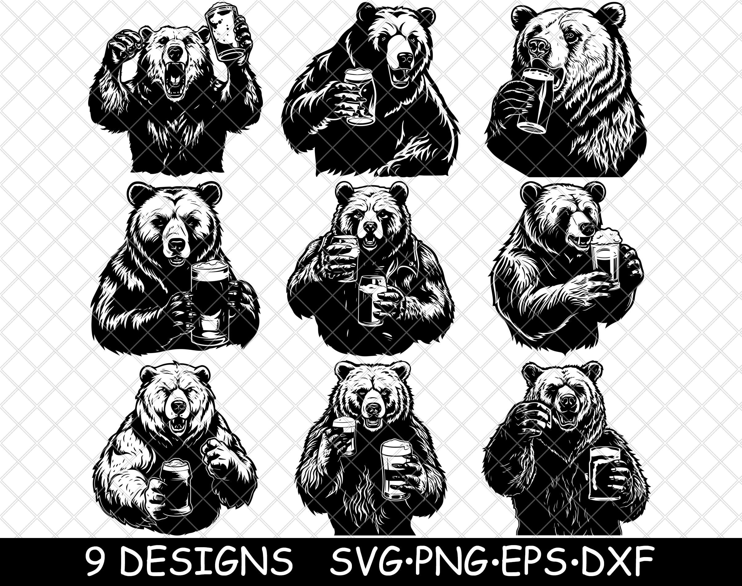 Drunk Black Grizzly Polar Bear Beer Mug Lager Ale - Etsy