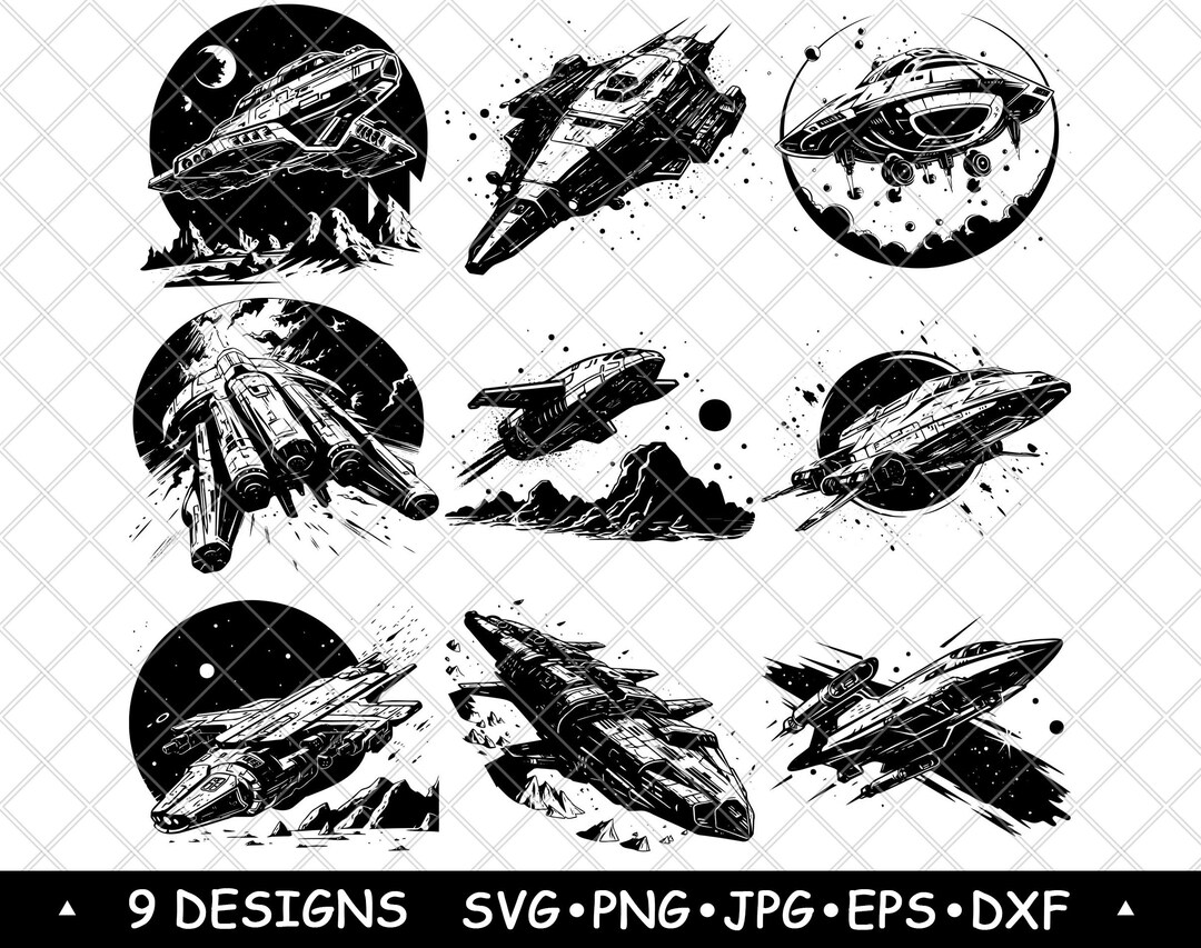 Spaceship Spacecraft Sci-fi Starship Planetary Cruiser Laser File SVG ...