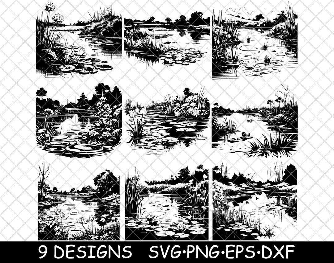 Pond Pool Swamp Lake Lagoon Water Reservoir Aquatic Habitat Garden Svg ...