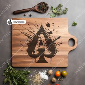 Letter A Spade Alphabet Plating Cards Ace Ink Splatter Laser File SVG ...