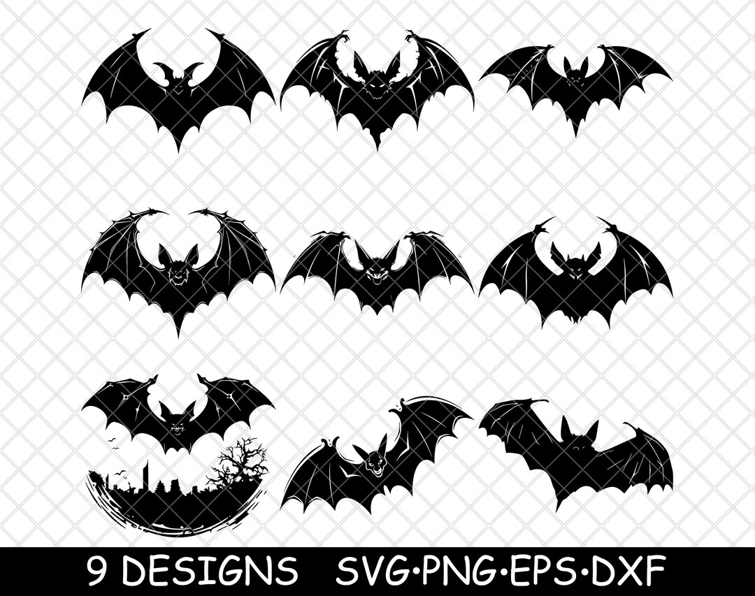 Bat Flying Dark Gothic Folklore Scary Nocturnal Creature Laser File SVG ...