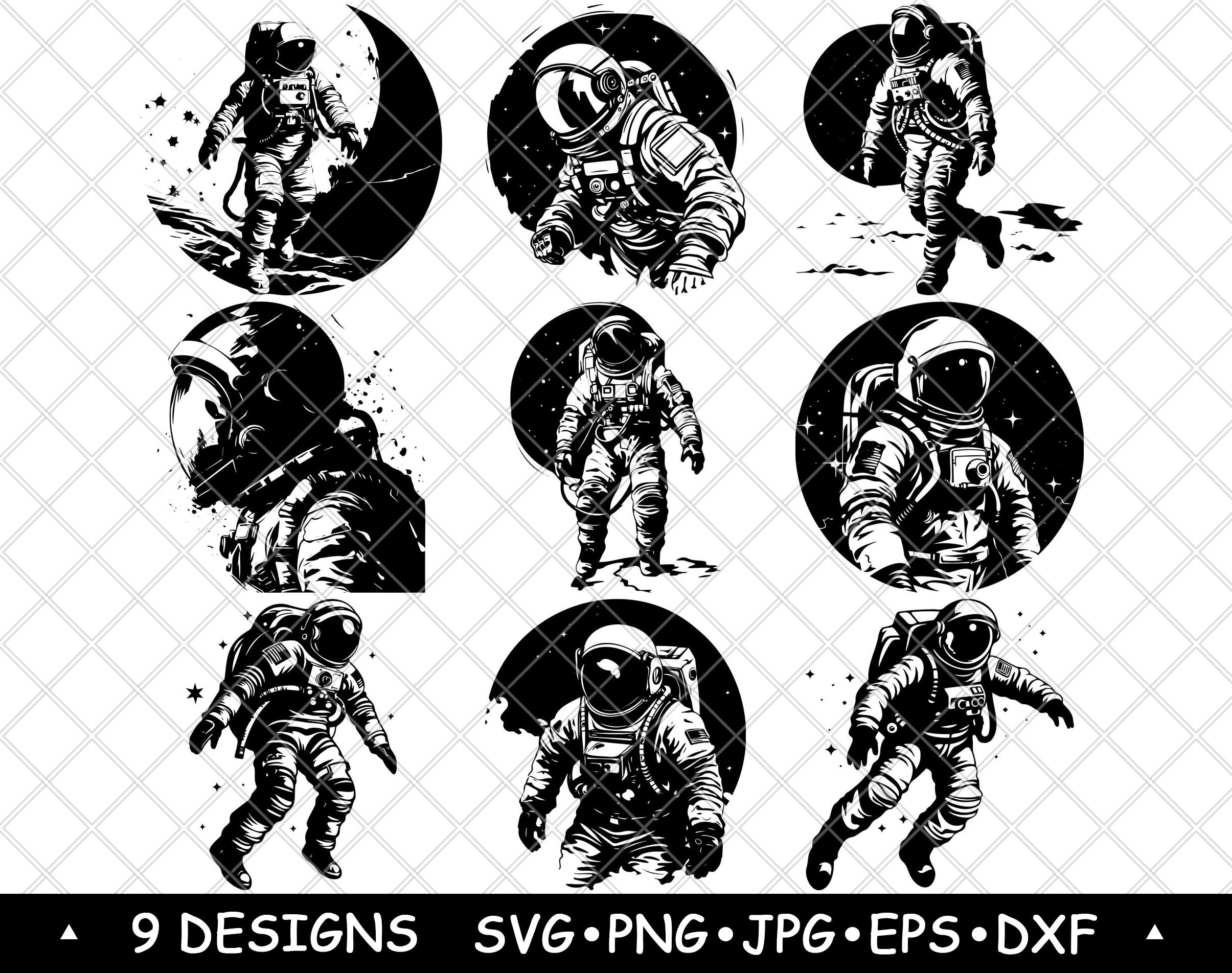 Astronaut SVG Bundle Space Explorer Clipart Cosmic Moon Vector Files ...