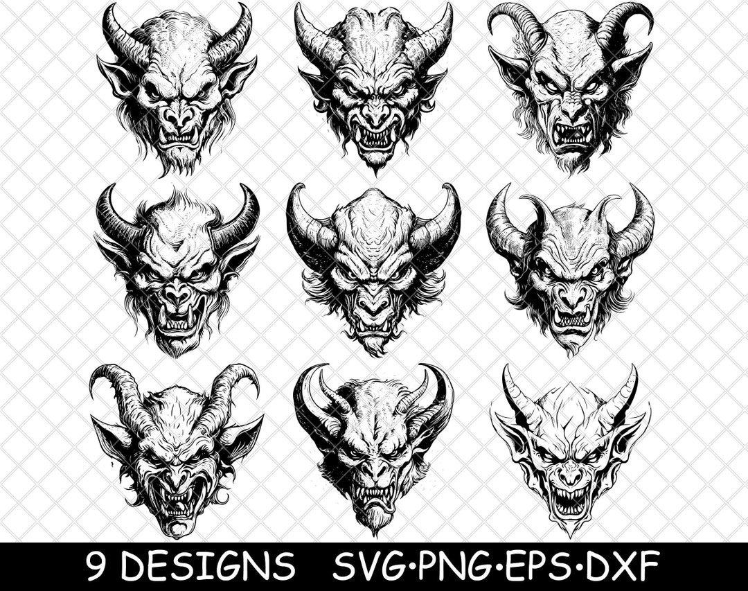 Gargoyle Gothic Statue Diablo Demon Face Head Myth Board Coaster Black ...
