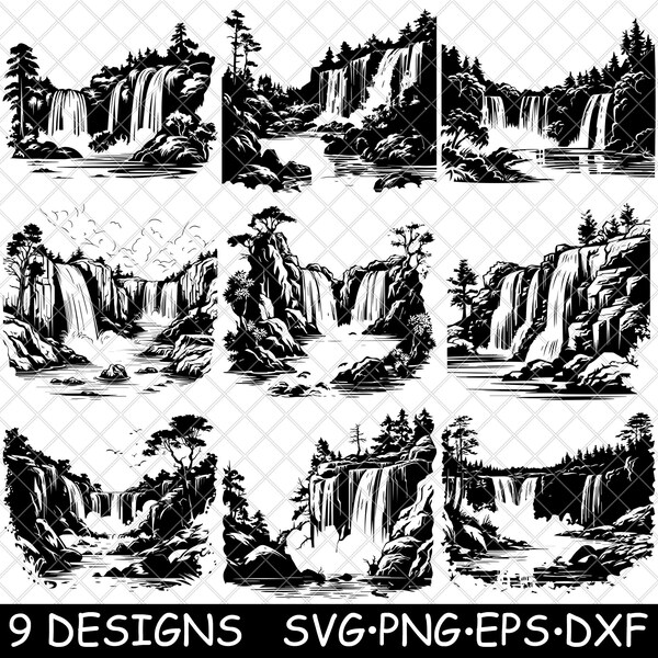 Waterfall Svg - Etsy