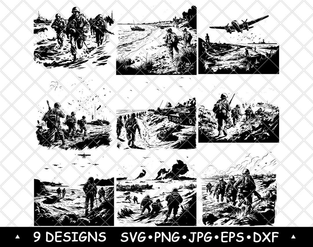 D Day Normandy Landing Beach WWII Sword Utah Juno Gold World War Svg ...