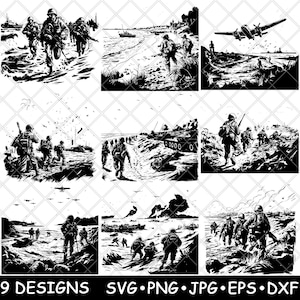 D Day Normandy Landing Beach WWII Sword Utah Juno Gold World War Svg ...