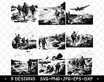 D DAY NORMANDY Svg, Normandy Landing Beach Svg Files for Cricut, World ...