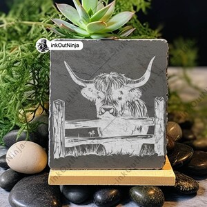 Highland Cattle Cow Farm Rustic Barn Ranch Fence Heifer Longhaired Svg ...