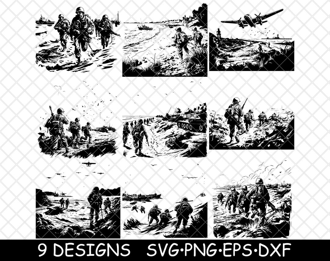 D Day Normandy Landing Beach WWII Sword Utah Juno Gold World War Svg ...