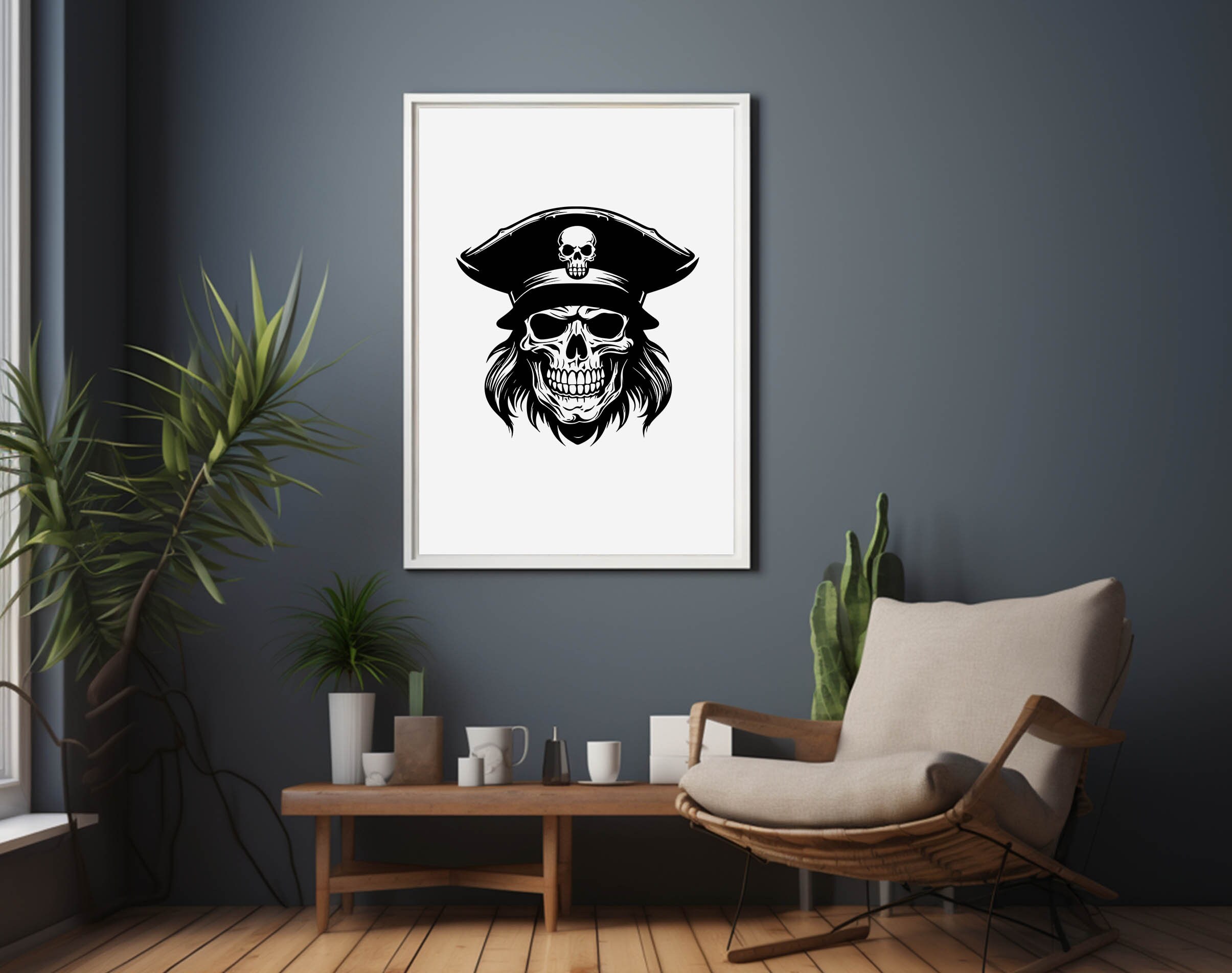 Pirate Skull Captain Jolly Roger Hat Buccaneer Treasure - Etsy