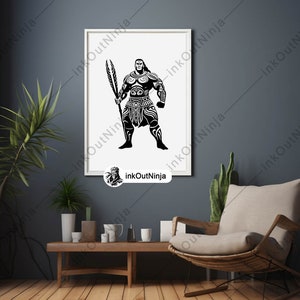 Samoan Native Warrior Polynesian Island Tribal Tongan Fighter Svg,dxf ...