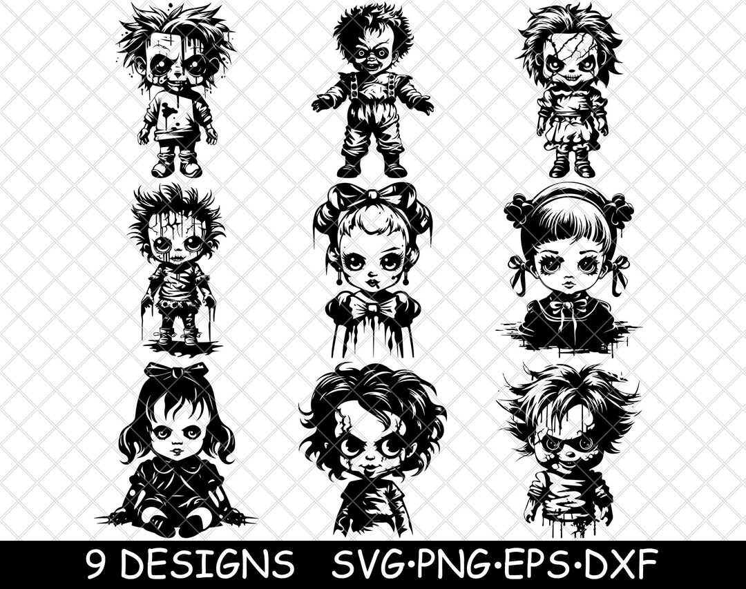 Scary Creepy Baby Doll Haunted Eerie Horror Ghost Halloween Spooky Svg ...