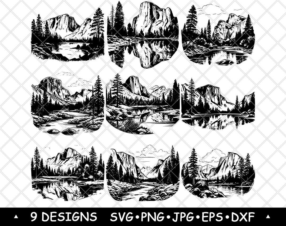 Yosemite National Park Valley Giant Sequoias Glacier Point Nevada Svg ...