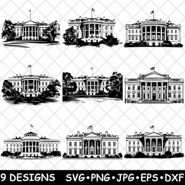 White House Washington Svg - Etsy
