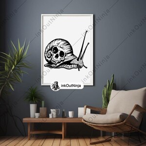 Snail Skull Shell Creepy Crawler Gothic Horror Halloween Laser File SVG ...
