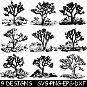 Joshua Tree Desert Yucca Mojave Palm Plant JTNP National Park Wild Svg ...