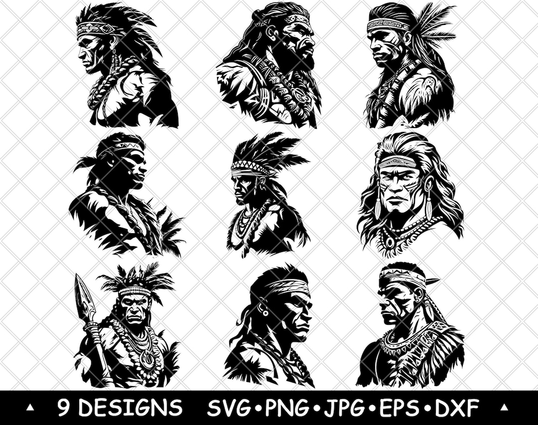 Native Hawaiian Warrior Polynesian Tongan Samoan Hero Laser File SVG ...