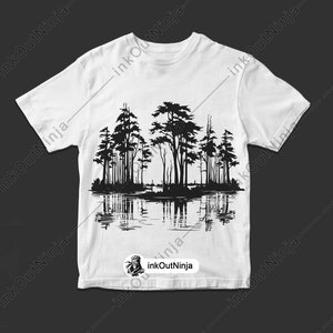 Bald Cypress Tree Water Pond Swamp Wetland Grove Moss Evergreen Svg,dxf ...