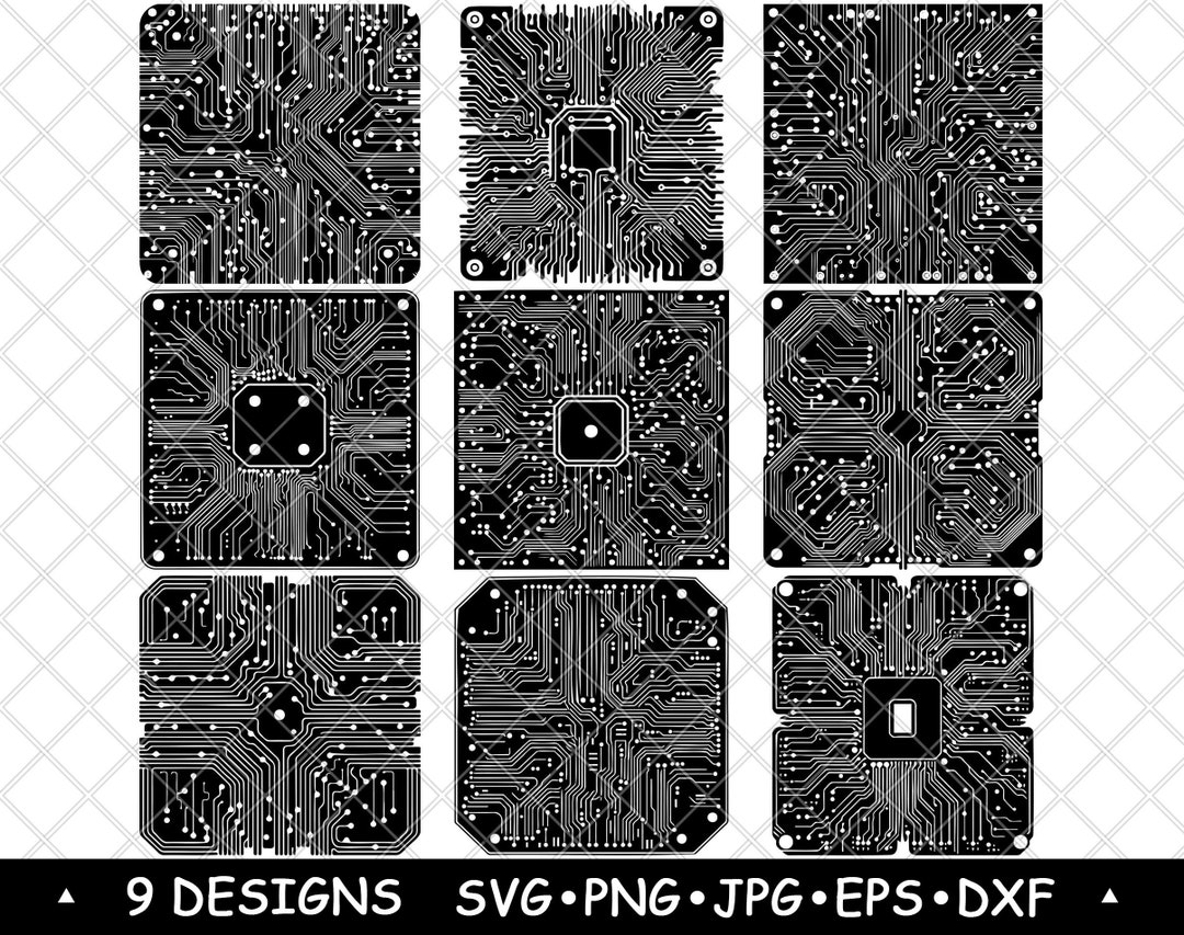 Pcb Circuit Board Motherboard Cpu Electronic Component Layout Svg,dxf ...