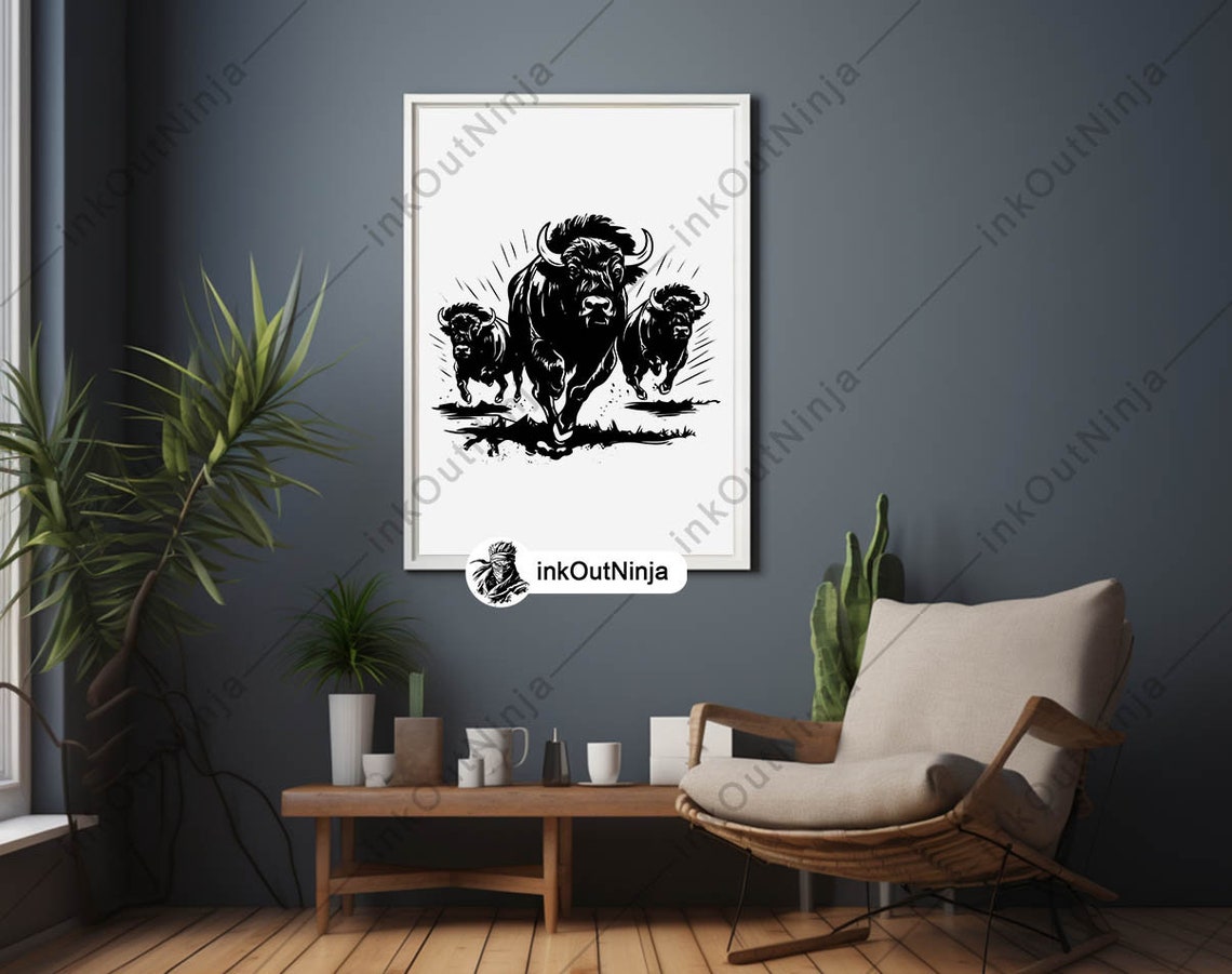 American Bison Buffalo Run Gallop Sprint Charge Herd Wild Mammal Svg ...