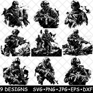 Military Soldier SVG Bundle | Tactical Army Clipart for Cricut, Laser ...