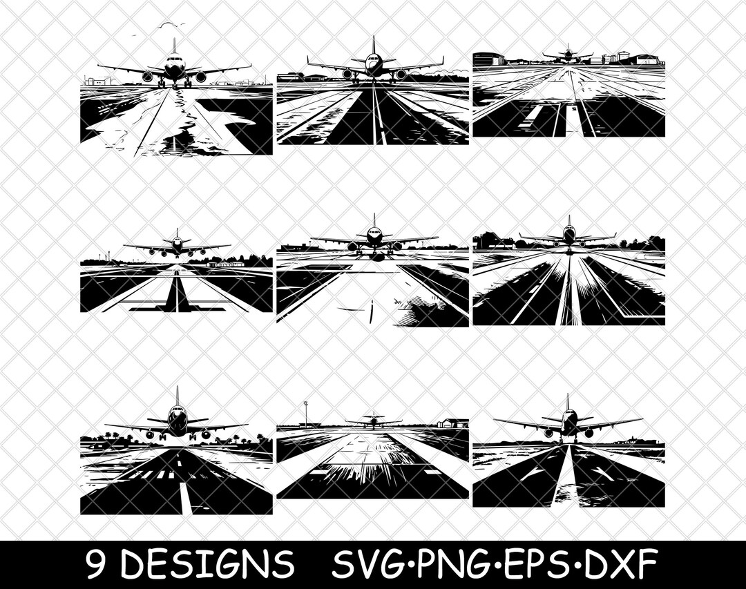 Airport Strip Runway Landing Plane Airfield Aircraft Jet Track - Etsy