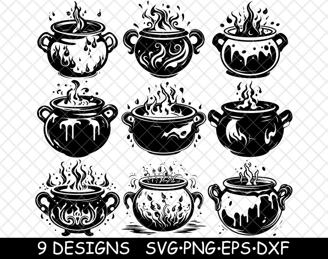 Witch Potion Cauldron Magic Brew Witchcraft Halloween Cook Pot Png,svg ...