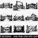 Farm Gate SVG Rustic Fence Clipart Wooden Ranch Entrance Vector Country ...