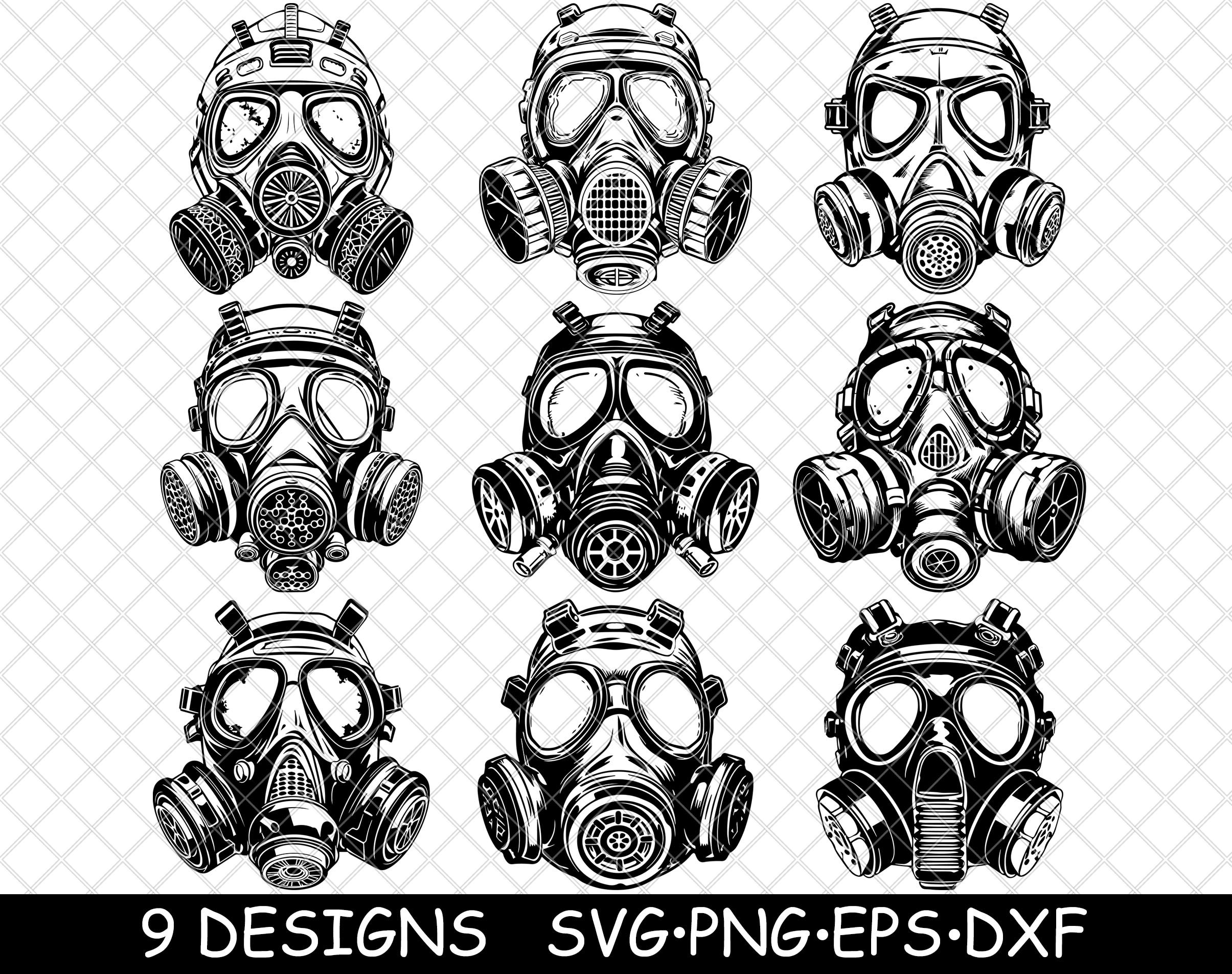 Gas Mask Silhouette Side