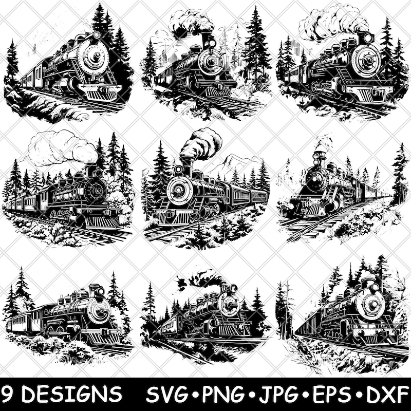 Steam Locomotive Svg - Etsy