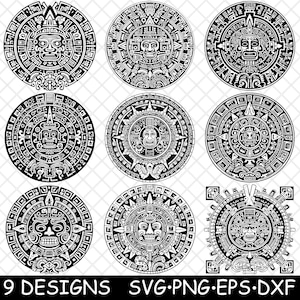 Mayan Calendar System Mesoamerican Tzolkin Haab Ancient Maya Glyph Svg ...