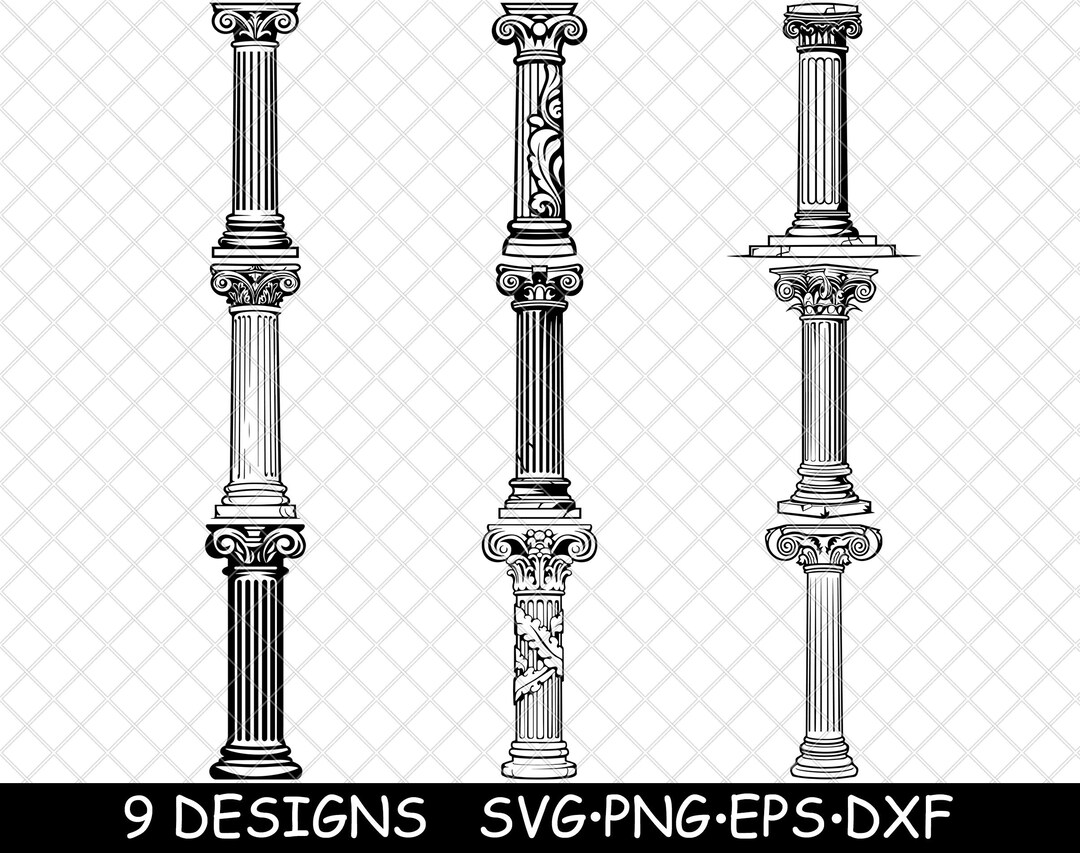 Roman Column Ancient Doric Ionic Pillar Architecture Stone Marble Svg ...