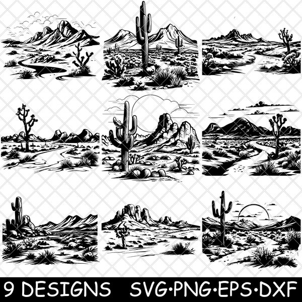 Desert Landscape Stencil - Etsy