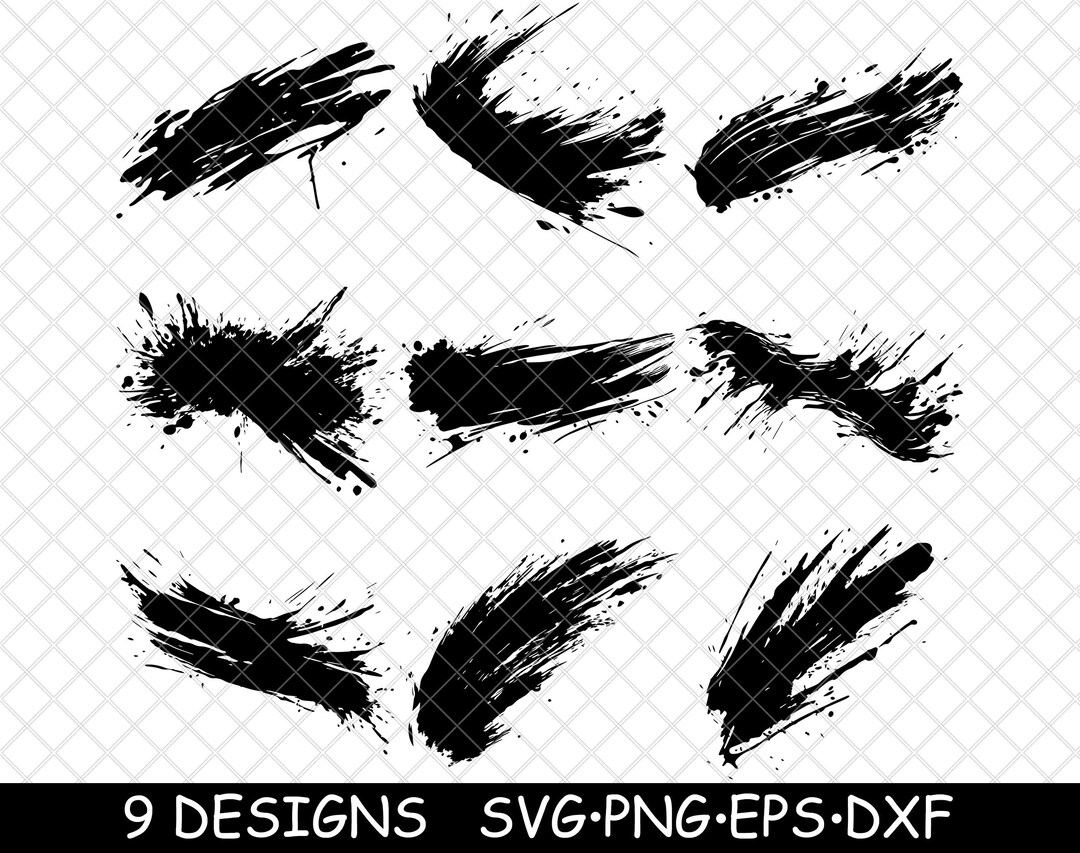 Brush Stroke Paint Artwork Swipe Texture Line Hand Drawn Laser File SVG ...