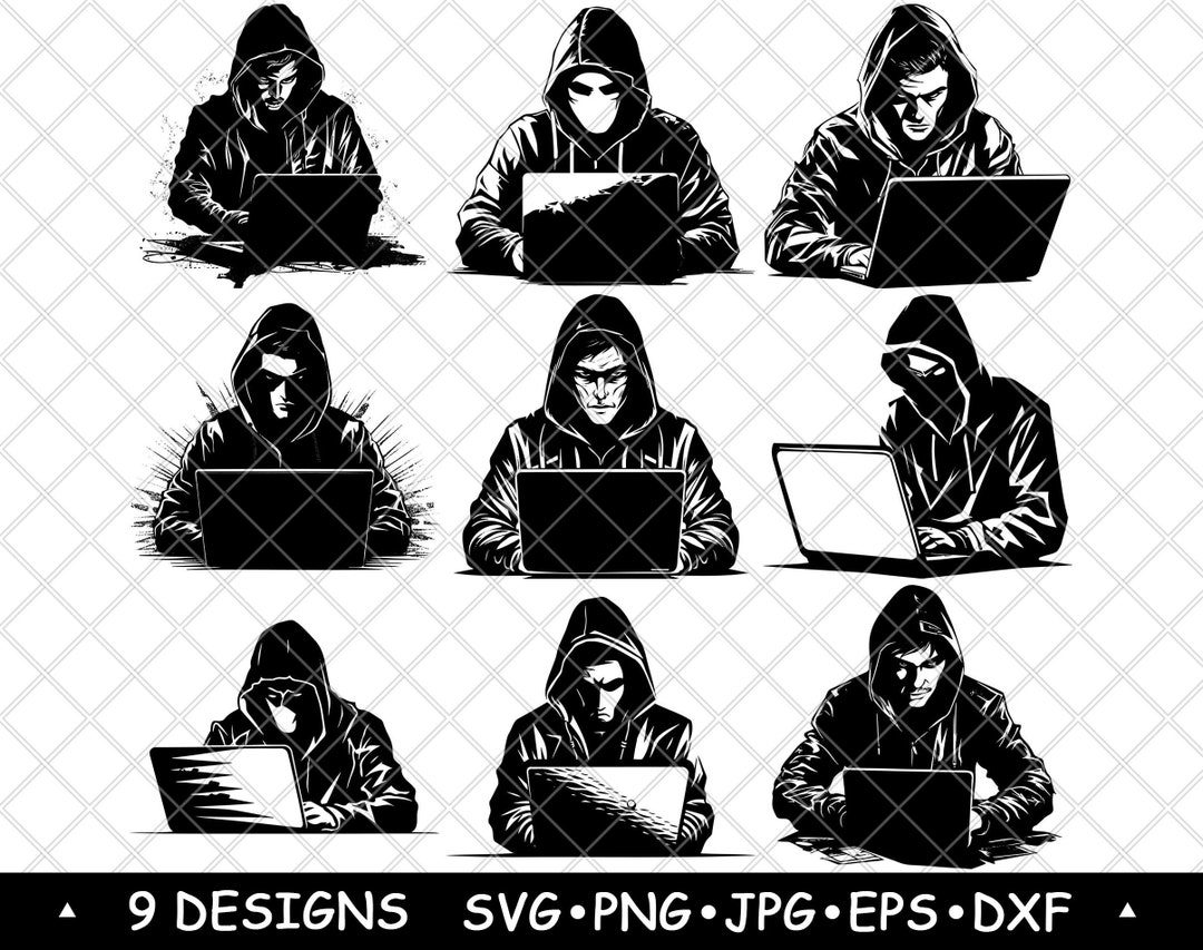 Hacker Cybercriminal Exploit Security Control System Web Laser File SVG ...