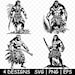 Polynesian Warrior Clipart PNG Bundle | Tribal Island Warrior Line Art ...