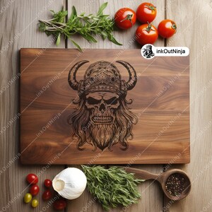 Viking Skull Head Norse Valhalla Helmet Medieval Cnc Board Coaster ...